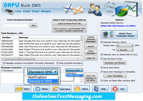 Text Messaging Software for GSM Mobile Phones download send group messages